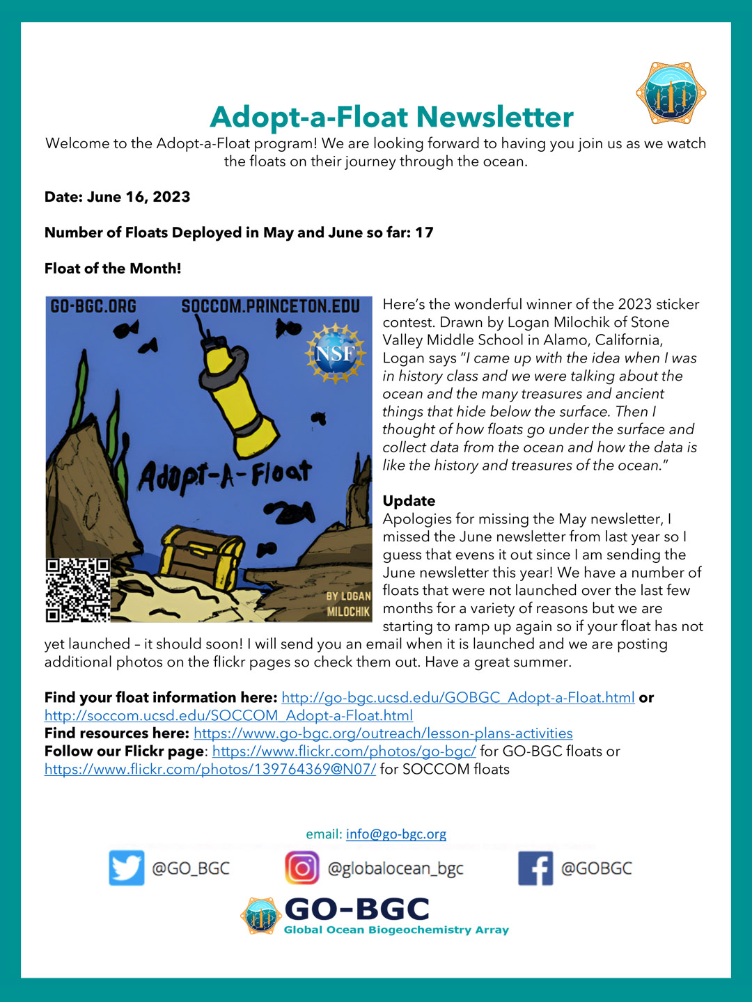 Adopt-a-Float Newsletters | GO-BGC