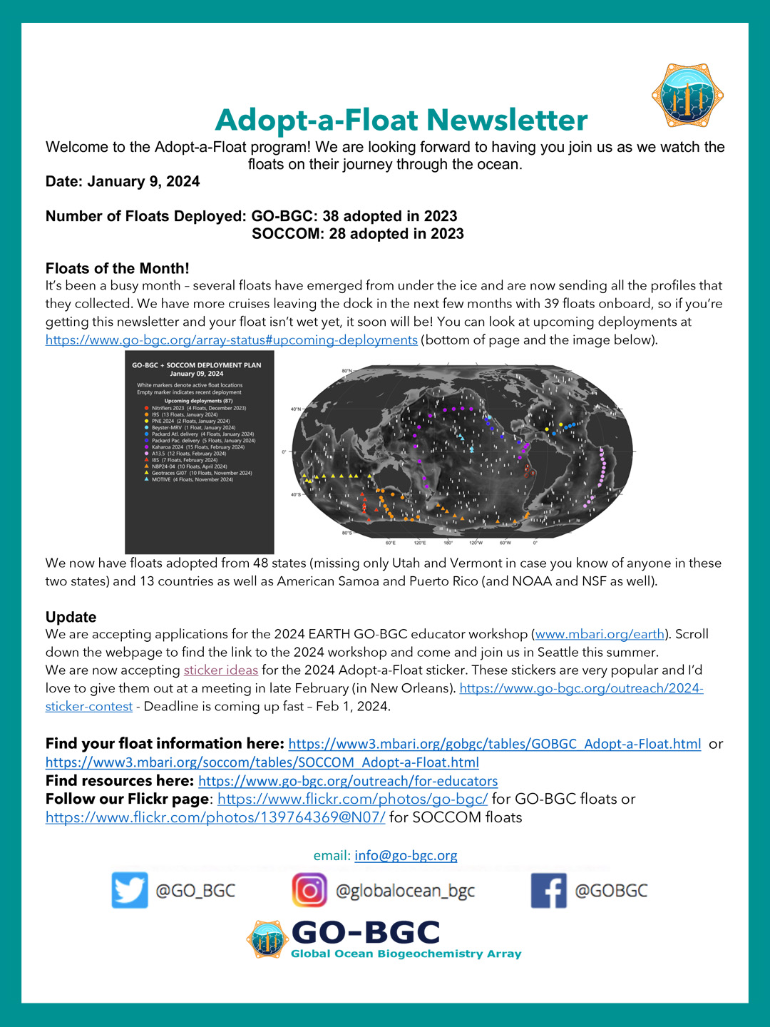 Adopt-a-Float Newsletters | GO-BGC