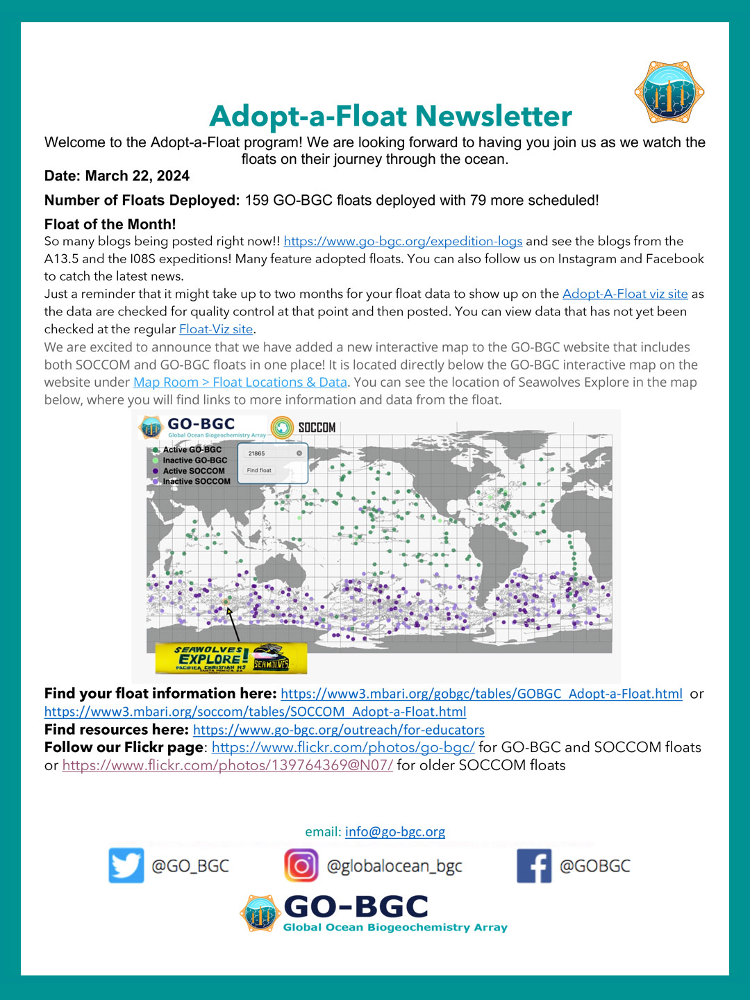 Adopt-a-Float Newsletters | GO-BGC