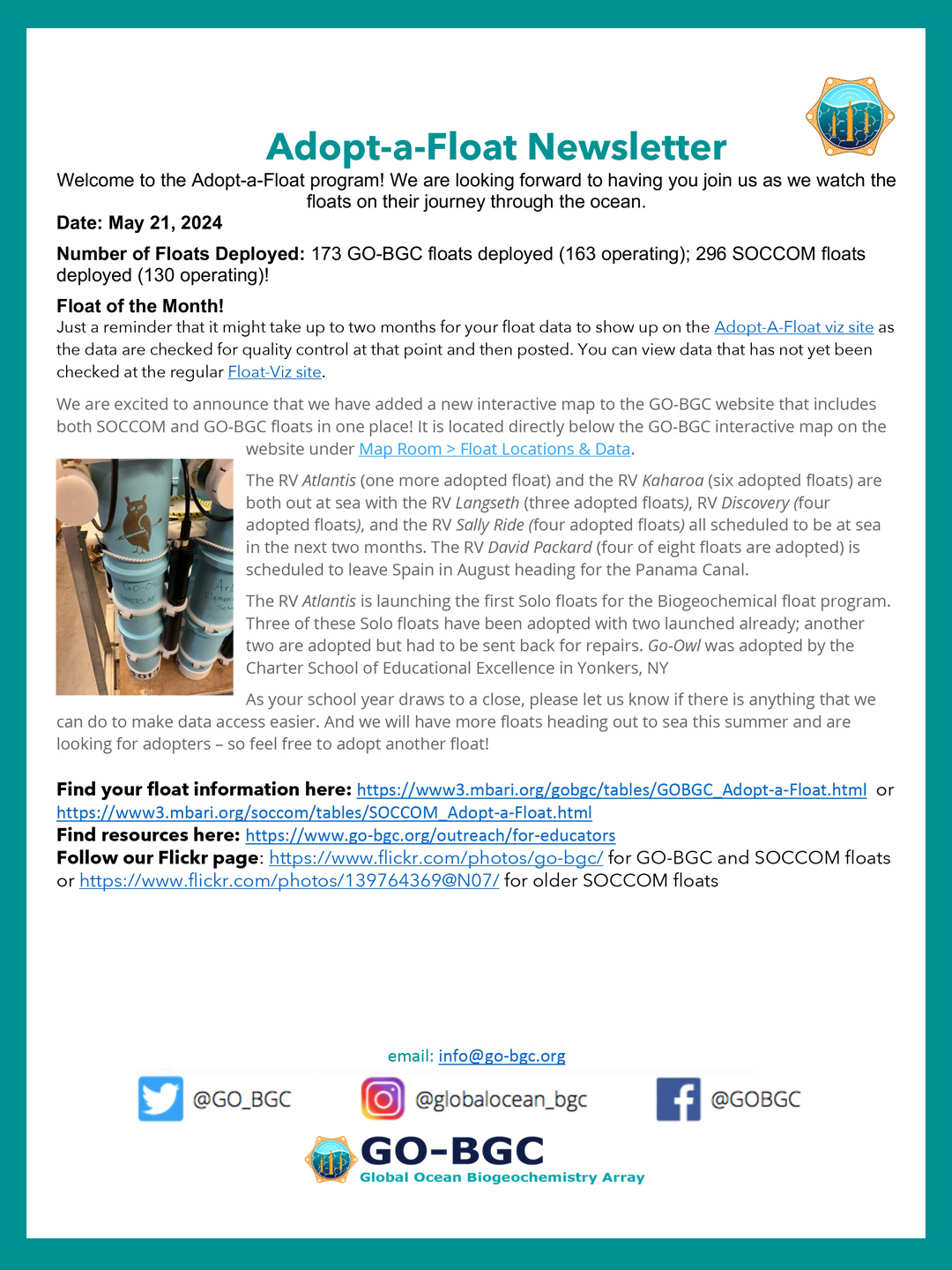 Adopt-a-Float Newsletters | GO-BGC